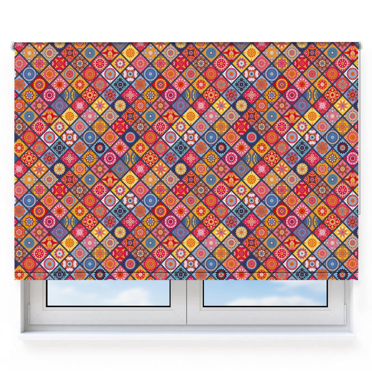 Boho Primary Pattern, Moroccan Tiles Roller Blind [202] – Toffie UK