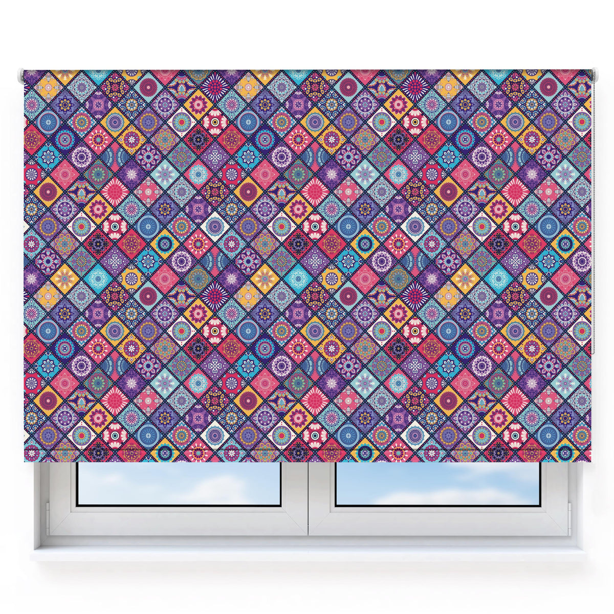 Boho Colourful 3 Pattern, Moroccan Tiles Roller Blind [205] – Toffie UK