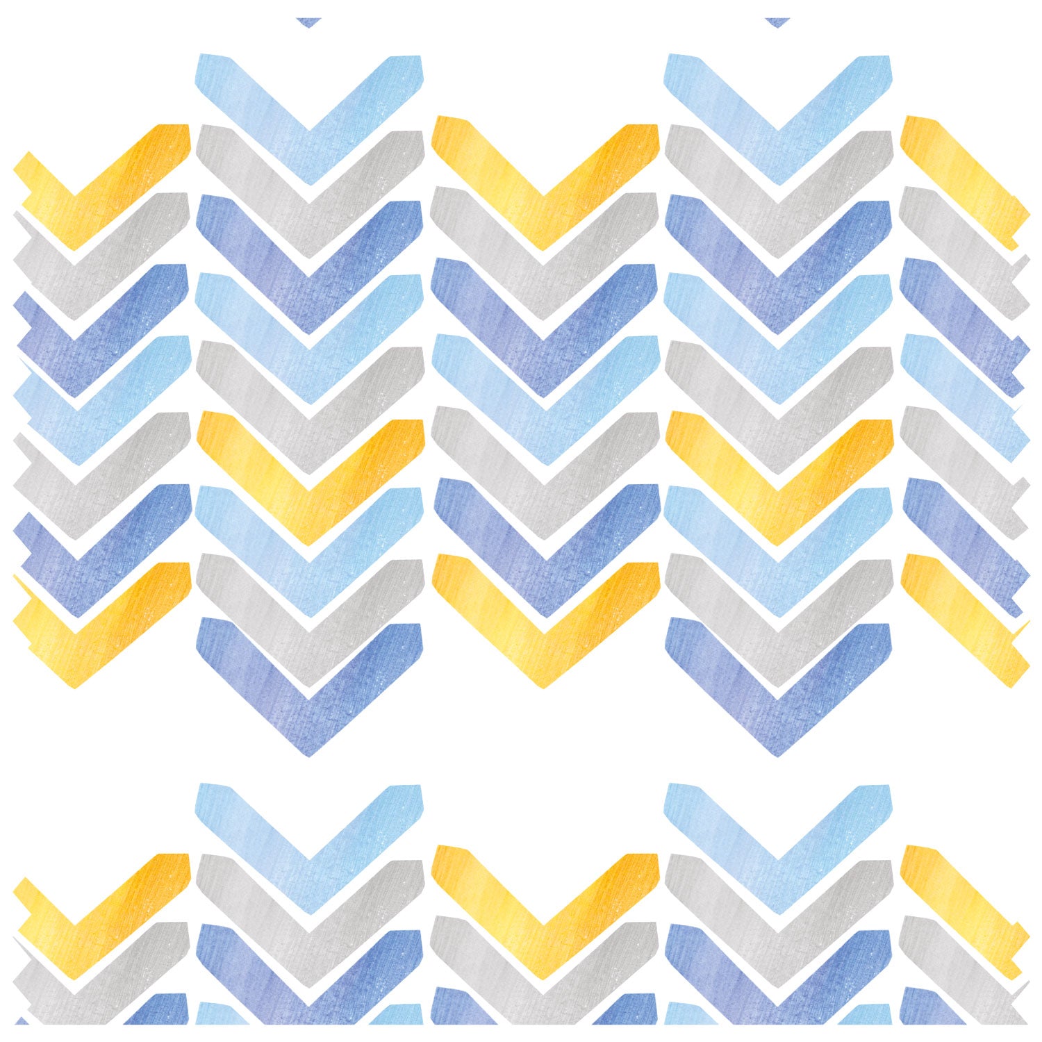 Blue & Yellow Striped Chevrons - Playful Geometrics Blackout Blind