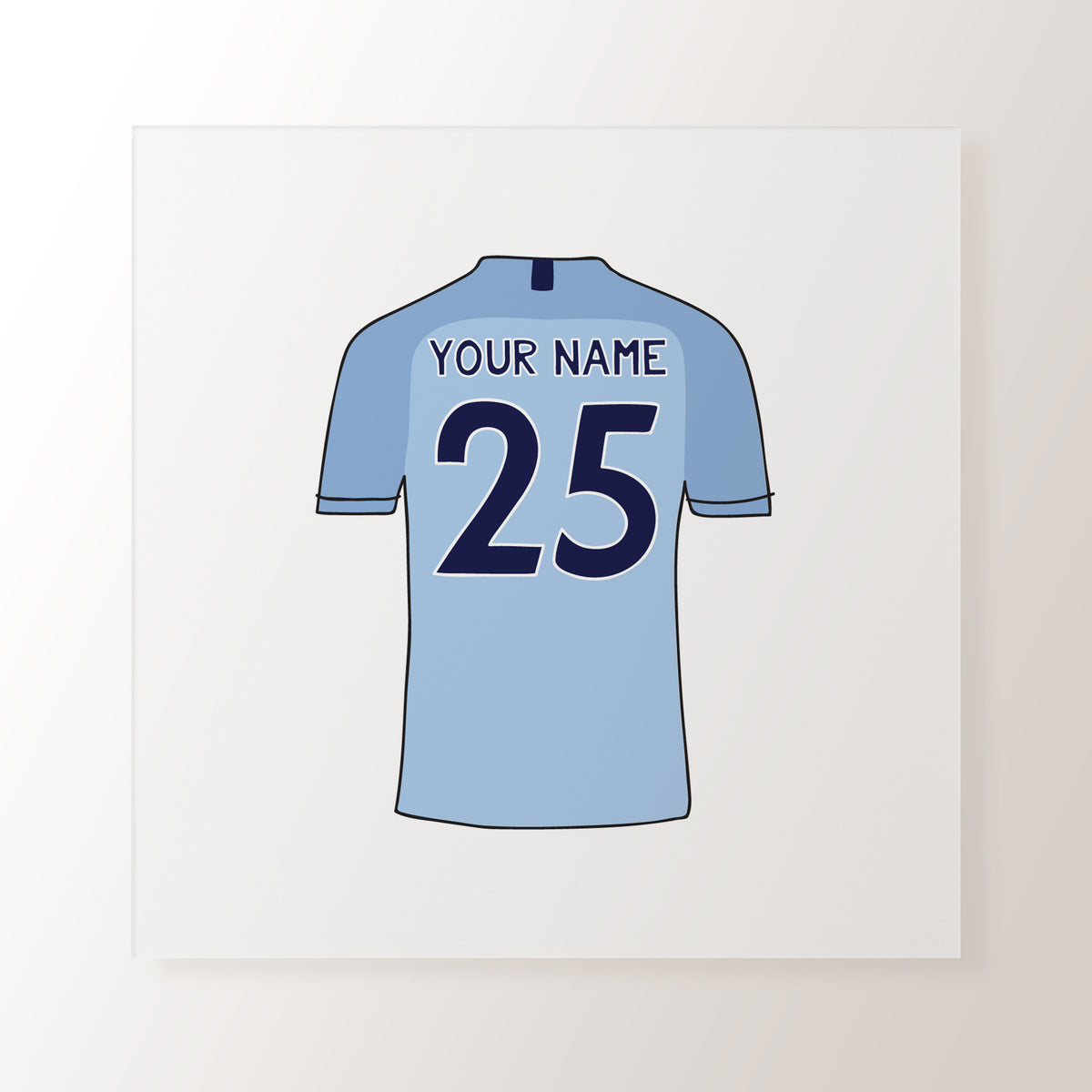 Light Blue Personalised Name & Age Football Shirt - Art Print – Toffie