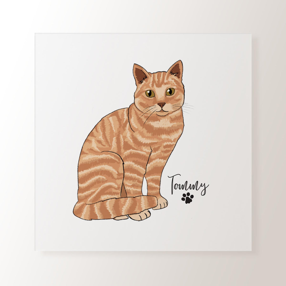 Personalised Name Ginger Cat - Art Print – Toffie UK