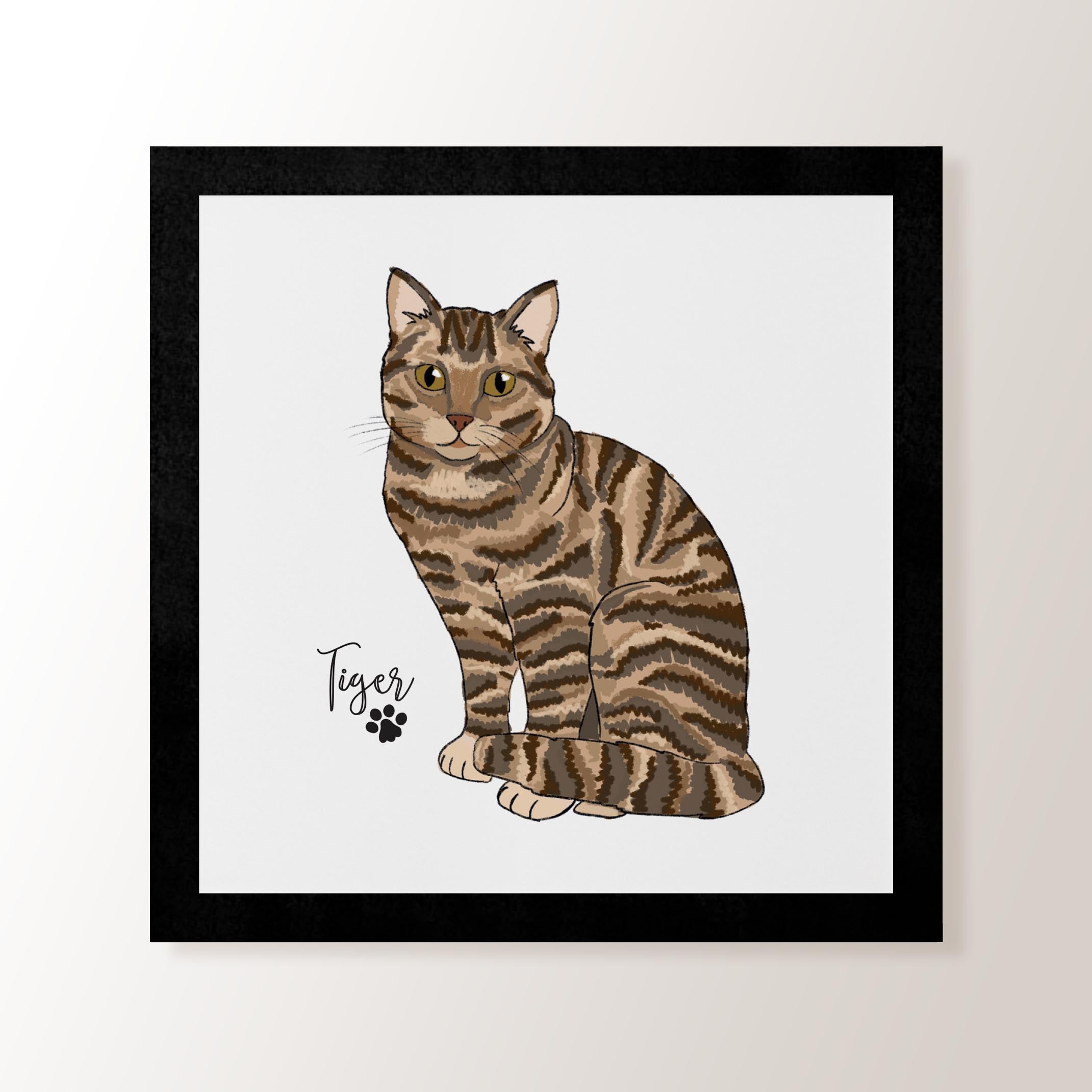 Personalised Name Tabby Cat - Art Print